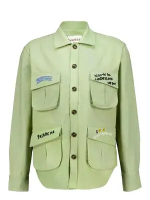 BAZISZT Embroidery-detail Shirt - Green