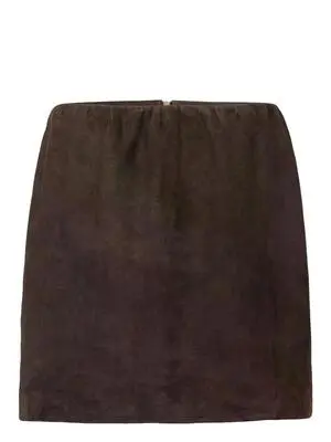Remain Birger Christensen Suede Mini Skirt - Brown
