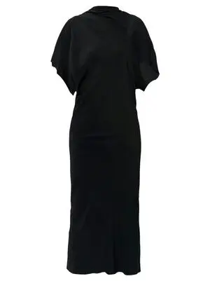 Rick Owens Draped Asymmetric Midi Dress - Black