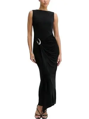 Hugo Ring-detail Maxi Dress - Black