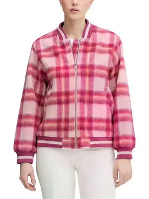 BENETTON Checked Zip Jacket - Pink