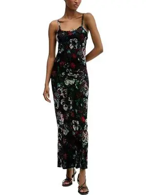 Desigual Floral-print Maxi Dress - Black