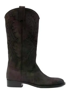 Sartore Suede Appliqué Boots - Brown