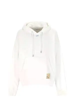 Off-White Hooded Sweatshirt With Graphic Print - White