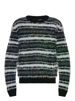 SAMSOE SAMSOE Safinnley Striped Crew-neck Sweater - Black