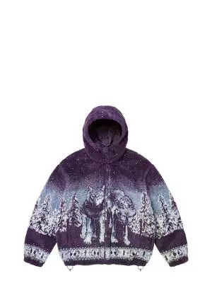 Supreme Reversible Hooded Fleece Jacket - Purple