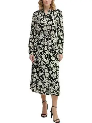 BENETTON Floral-print Midi Dress - Black