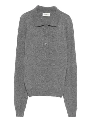 A.M.G. Wool Polo Top - Grey
