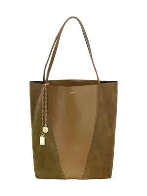 Chloé Charm Paneled Tote Bag - Brown