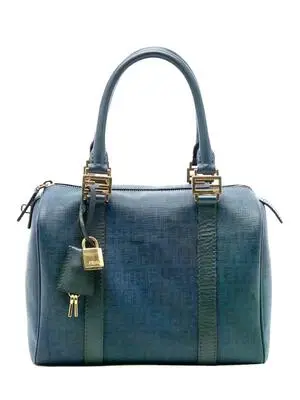 Fendi Zucca Spalmati Boston Bag - Blue