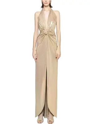NISSA Backless Maxi Dress - Gold