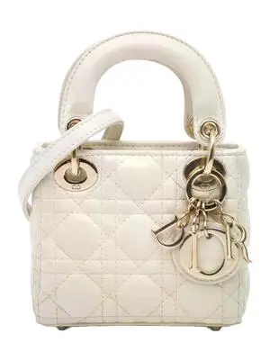 DIOR 2021 Micro Lambskin Cannage Lady Dior Satchel