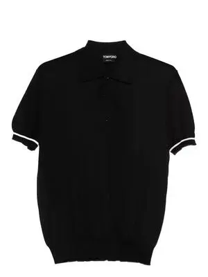 TOM FORD Contrast-trim Polo Shirt - Black
