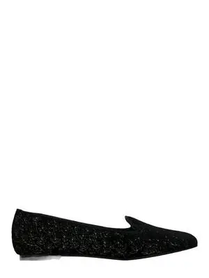 CastaÑer Velvet Floral-embroidery Loafers - Black