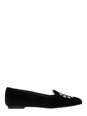 CastaÑer Floral-embroidery Loafers - Black