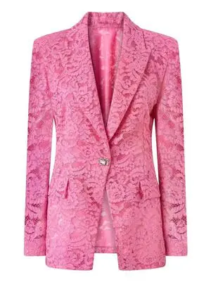 Pinko Lace Single-breasted Jacket - Pink