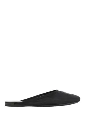 Miu Miu Logo-embroidered Flat Mules - Black