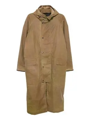 N.peal Hooded Wax Riding Coat - Brown