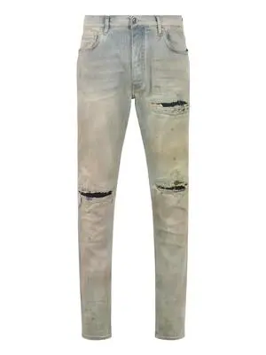 Amiri Distressed Skinny Jeans - Neutrals