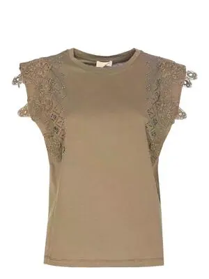 Liu Jo Embroidered Strass T-shirt - Neutrals