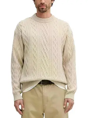 BOSS Cable-knit Crew-neck Sweater - Neutrals