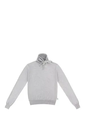 AREA Crystal-knot Turtleneck Sweater - Grey