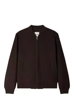 Sandro Zip-up Virgin Wool Jacket - Brown