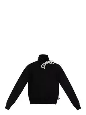 AREA Crystal-knot Turtleneck Sweater - Black