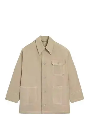 Ami Patch-pocket Worker Jacket - Neutrals
