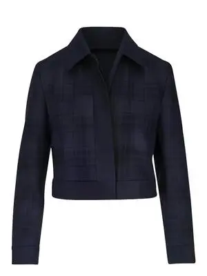 Akris Lewitt Checked Jacket Blue