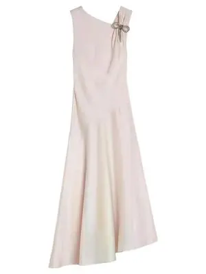 JIL SANDER Jewel Bow Flared Evening Dress - Pink