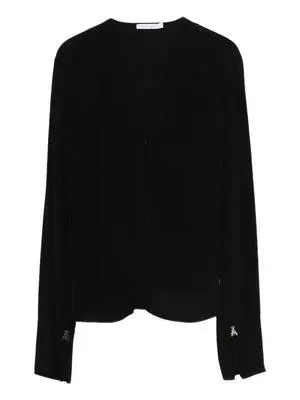 Patrizia Pepe Long-sleeve Detail-cuff Top - Black