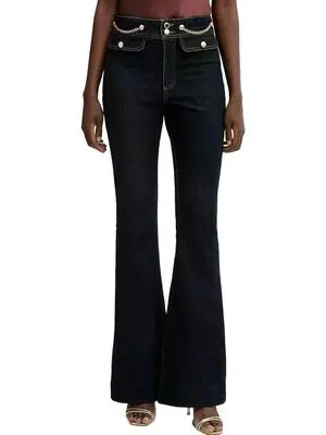 Retrofete Maja Button-fastening Flared Jeans - Blue