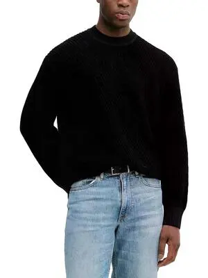 BOSS Textured Crew-neck Sweater - Black