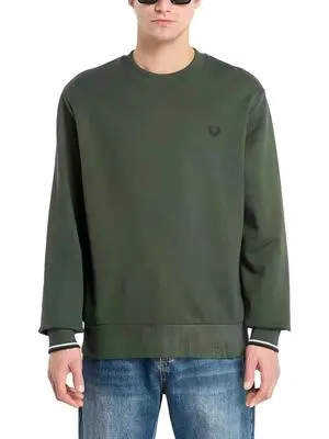 Fred Perry Crew-neck Logo Sweatshirt - Green