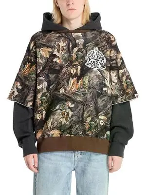 A BATHING APE Tree Edge Camo Layered Hoodie - Brown