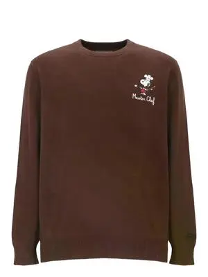 MC2 SAINT BARTH X Peanuts Snoopy Embroidered Crew-neck Sweater - Brown