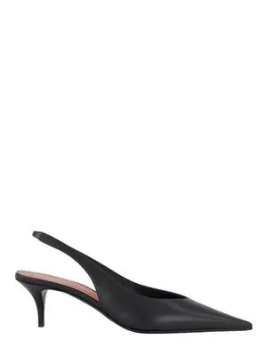 Amina Muaddi Anok Heeled Slingback Pumps - Black