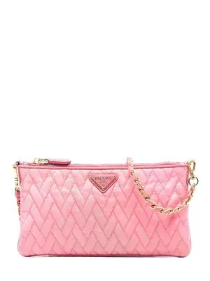 Prada 2000-2013 Impuntu Tessuto Chain Crossbody Bag - Pink