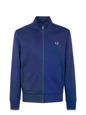Fred Perry Laurel-embroidered Zip-up Sweatshirt - Blue