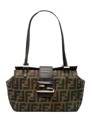Fendi Zucca Canvas Bento Box Shoulder Bag - Brown