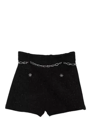 Maje Chain-belted Short Shorts - Black