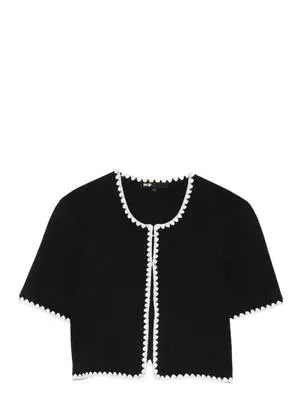 Maje Scalloped-trim Jacket - Black