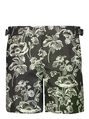 Commas Floral-print Swim Shorts - Black