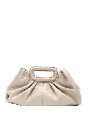 Maje Logo-detail Gathered Tote - Neutrals
