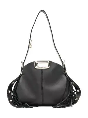 Maje Fringe Shoulder Bag With Hardware Detailing - Black