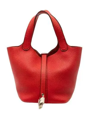 Hermès Clemence Picotin Lock 18 Handbag - Red