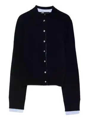 Maje Button-front Cardigan With Collar - Blue