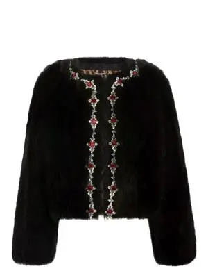 Dolce & Gabbana Rhinestone-embellished Jacket - Brown