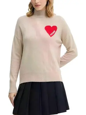 From Future Heart High-neck Sweater - Neutrals